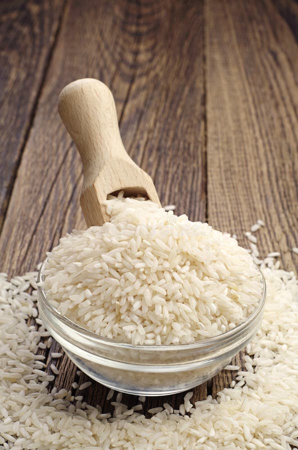 Rice in a glass bowl stock image. Image of small, glass - 34610853