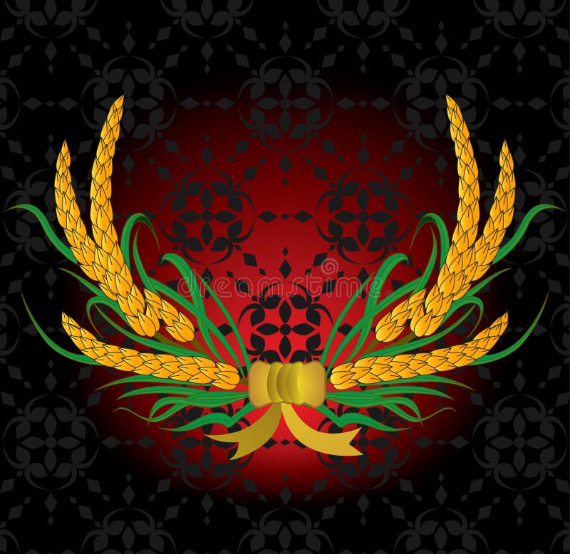 Rice Plant Gold Silhouette Stock Illustrations – 748 Rice Plant Gold ...