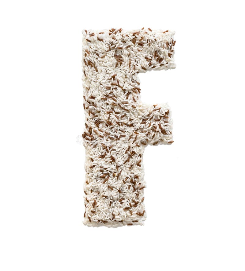 Rice Grain Forming An Alphabet Letter F Stock Photo - Image of eating ...