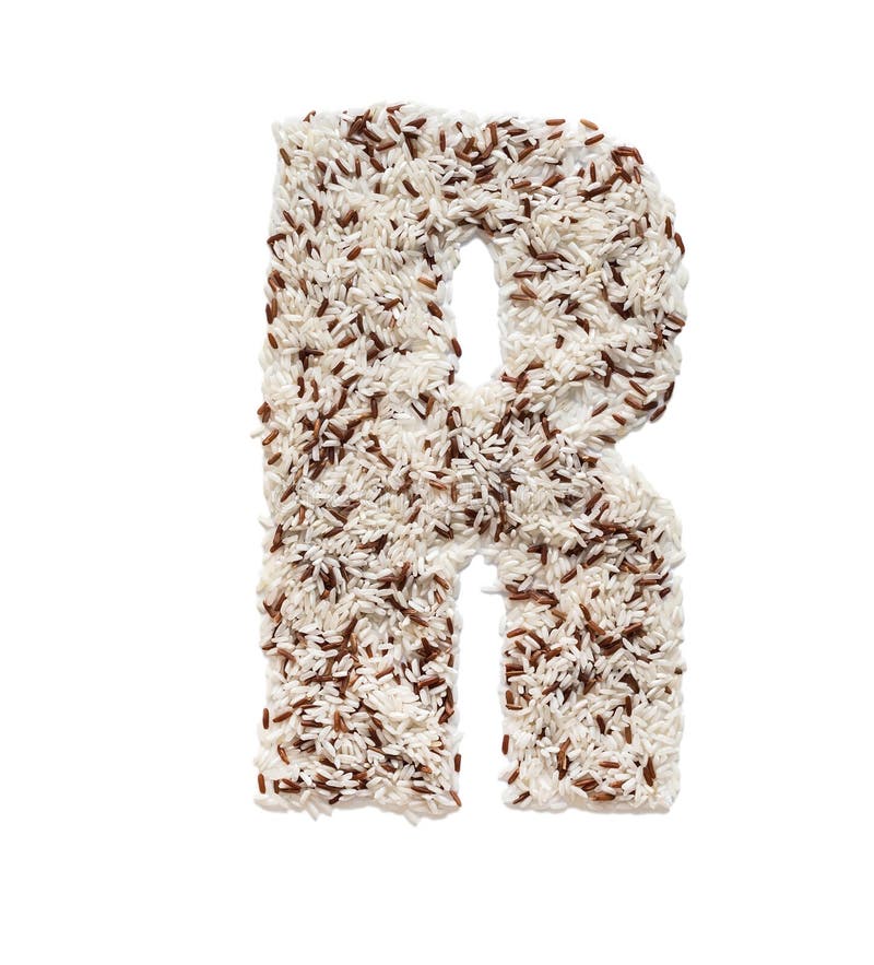 Rice Grain Forming an Alphabet Letter R Stock Photo - Image of edible ...