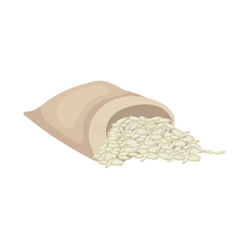 Rice Grains Product in Sack Stock Vector - Illustration of pack ...