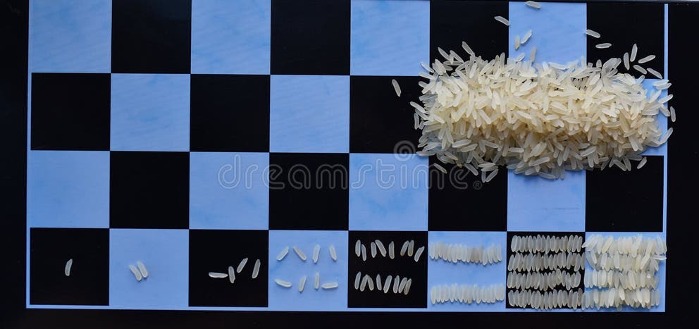 A Geometric Progression of Rice on a Chess Board Stock Photo - Image of ...