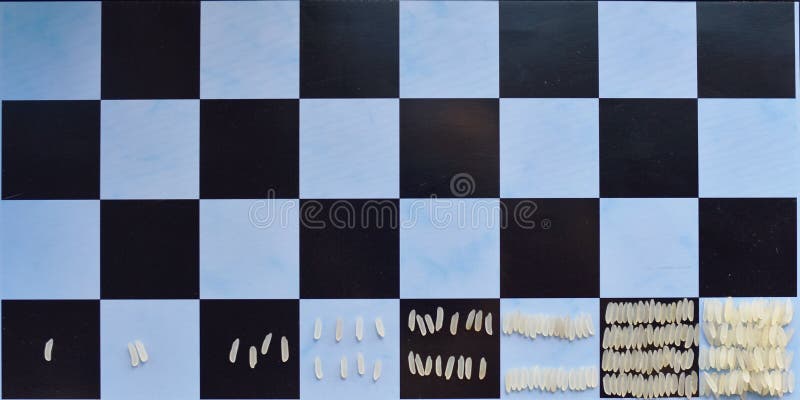 A Geometric Progression of Rice on a Chess Board Stock Image - Image of ...
