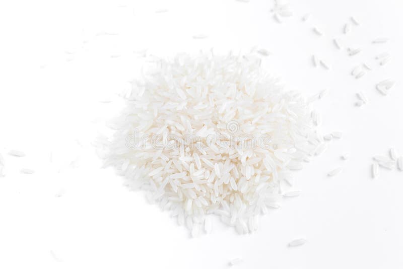 Rice Grains on a White Background Stock Photo - Image of rice, wild ...