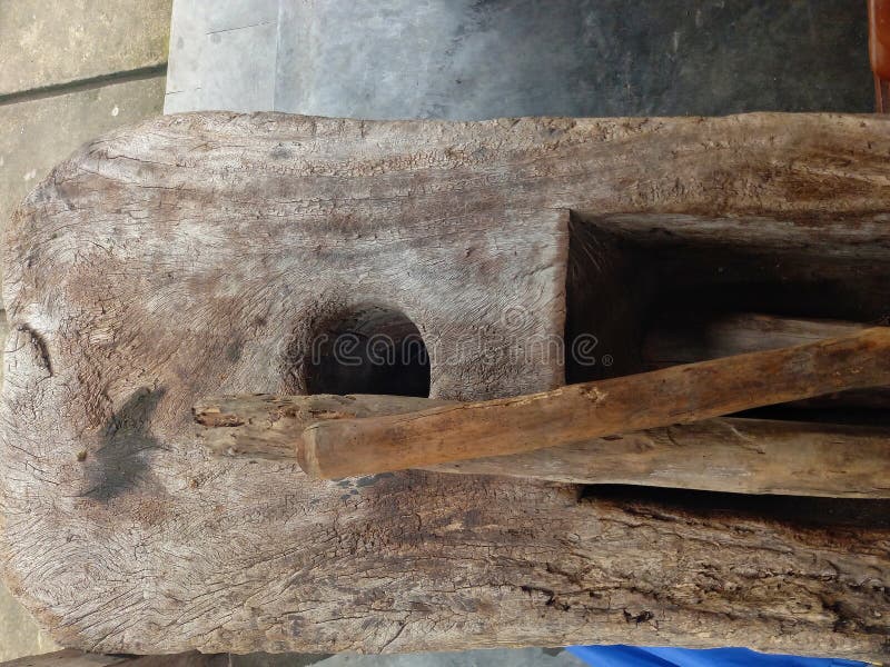Rice Granary, a Tool for Pounding Rice Stock Photo - Image of stonewall ...