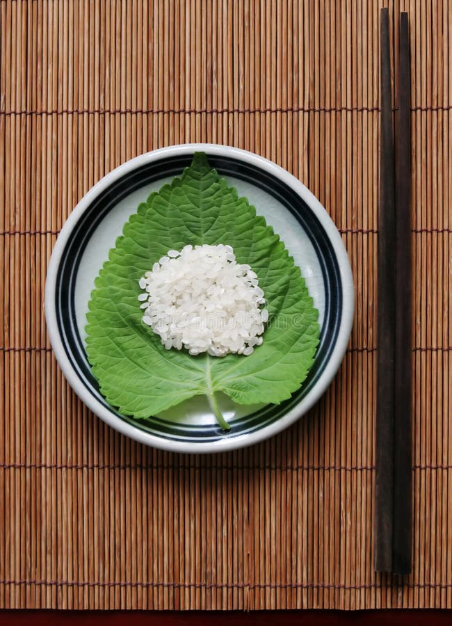 Rice on a Green Leaf - Healthy Eating Stock Photo - Image of nutrition ...