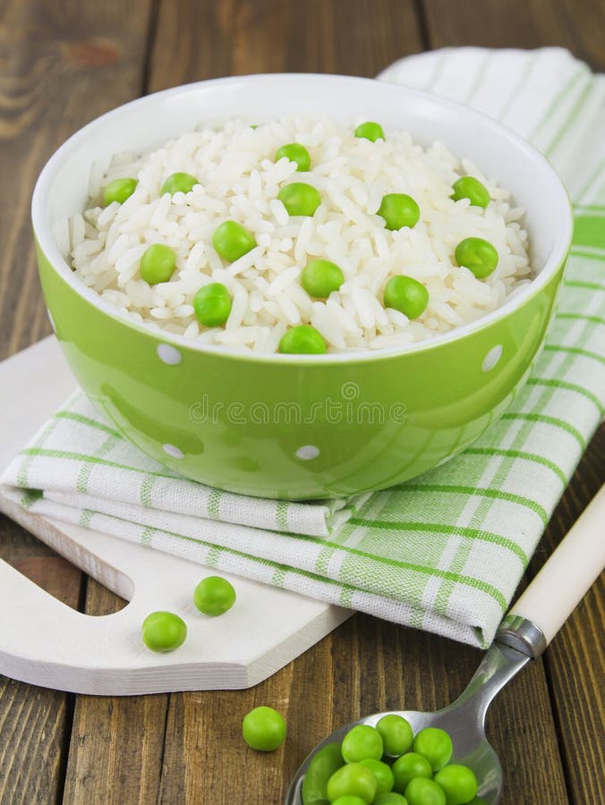 Rice with green peas stock photo. Image of healthy, vegetables - 34454198