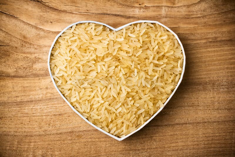 Rice, hearts box. stock photo. Image of organic, cereal - 32928648