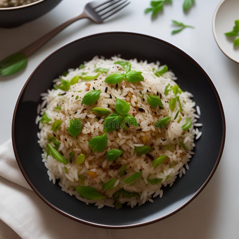 Rice with herbs stock illustration. Illustration of breakfast - 272248327