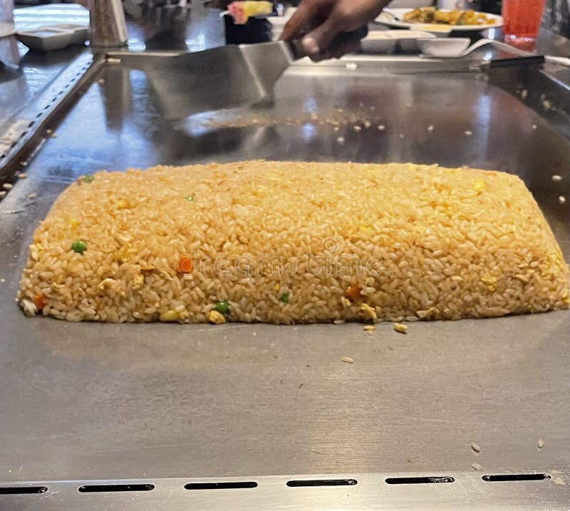 Rice at Hibachi Grill Restaurant. Stock Photo - Image of person ...