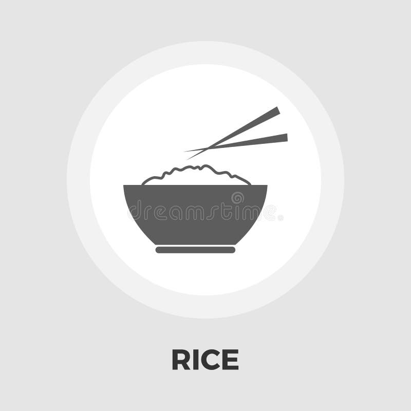 Rice icon flat stock vector. Illustration of vegetarian - 91622875