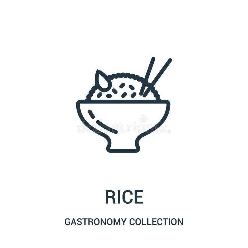 Rice Icon Vector from China Collection. Thin Line Rice Outline Icon ...