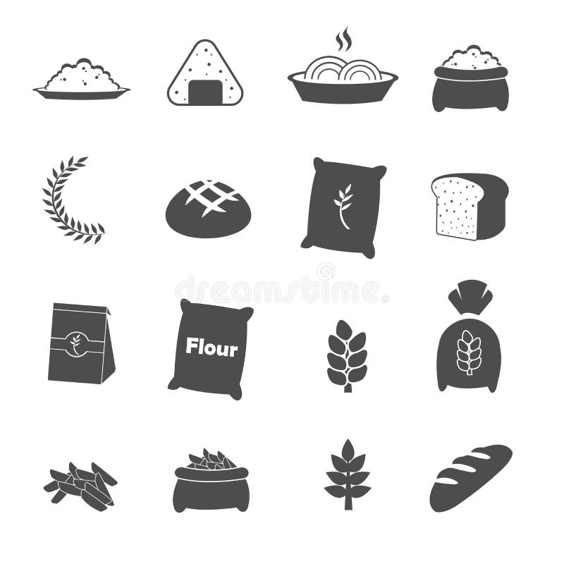Rice icons set stock illustration. Illustration of green - 100641763
