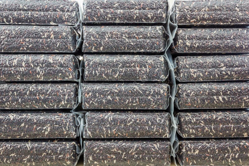 Rice Jasmine Berry Rice in Small Plastic Bag . Stock Photo - Image of ...