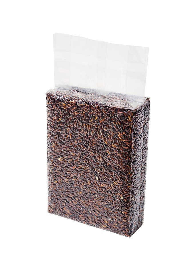Rice Jasmine Berry Rice in Small Plastic Bag Isolated. Stock Image ...
