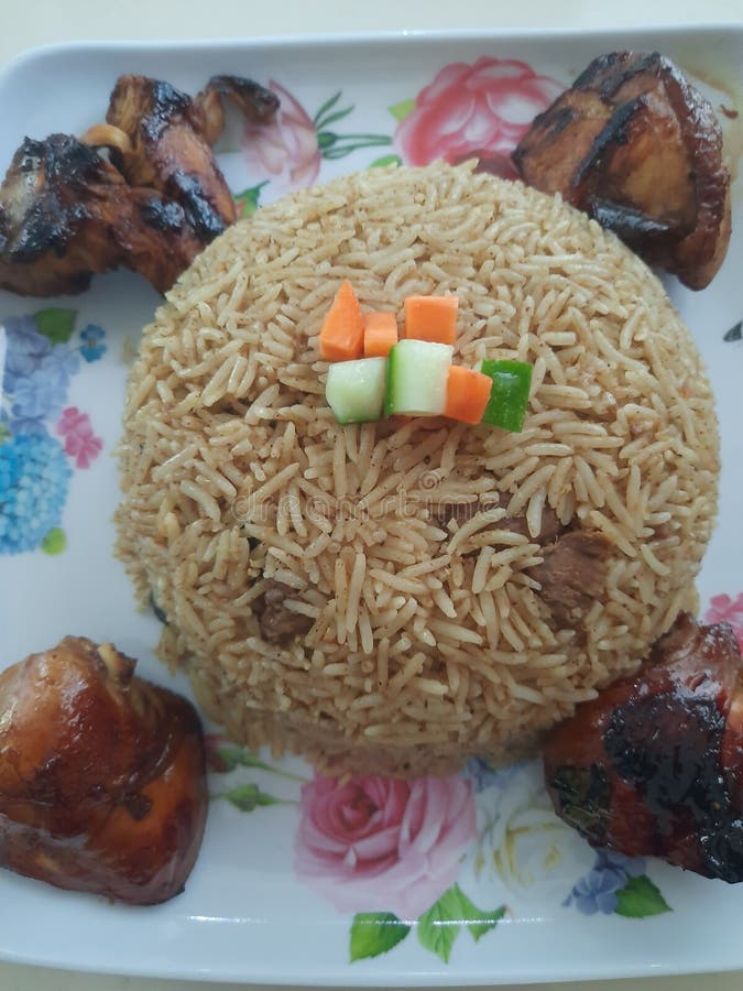 Rice Kebuli with Grill Chicken Stock Photo - Image of indonesian, rice ...