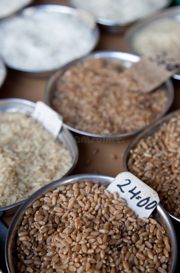 Rice in a market stock image. Image of basmati, primer - 19200091