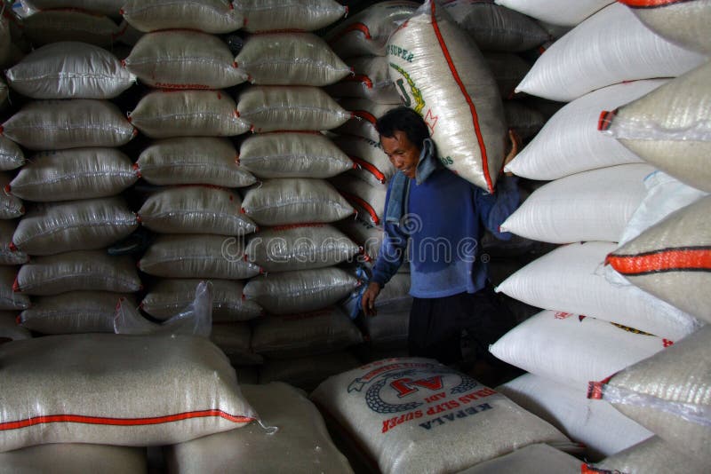 Sackful of rice stock image. Image of store, freight - 19505503