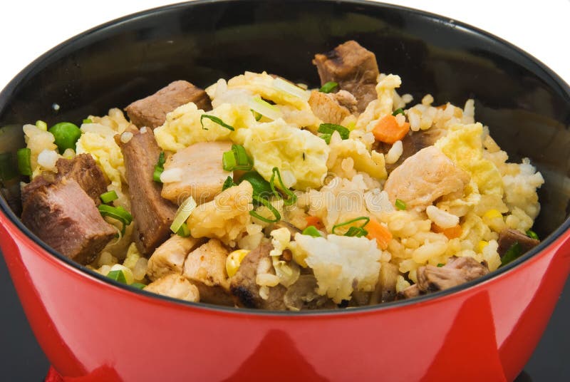 Rice with meat stock image. Image of food, cooked, delicious - 15838063