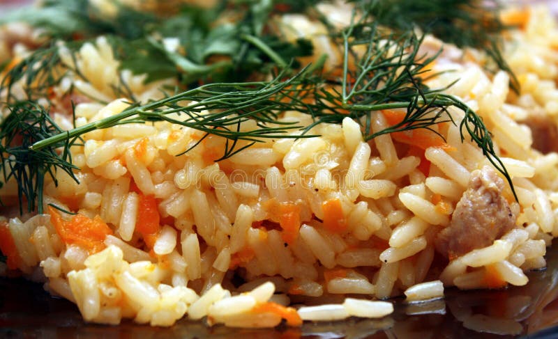 Rice with meat stock image. Image of close, asian, traditional - 17099317