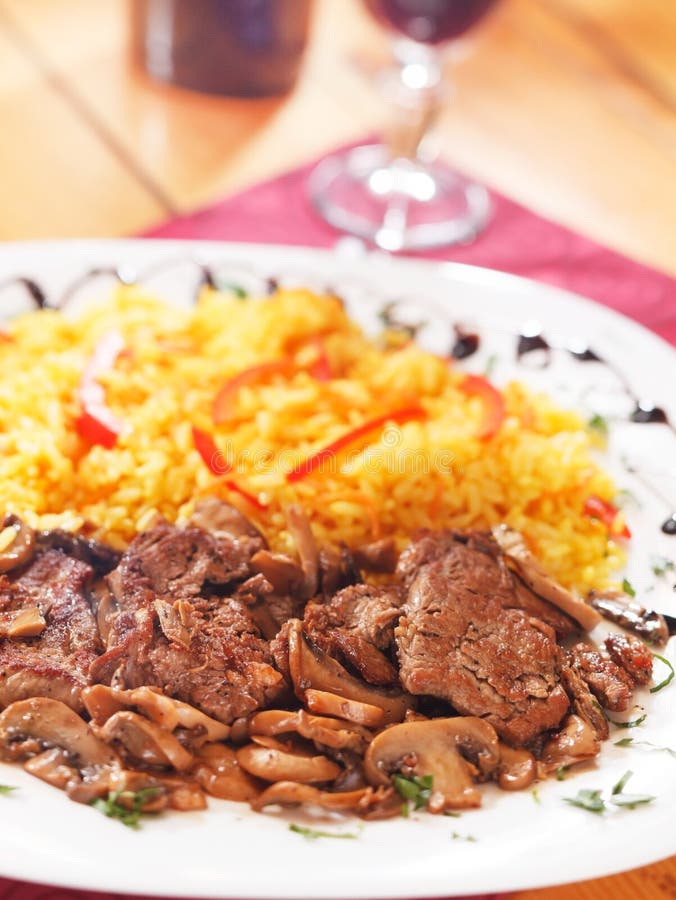 Rice with meat stock image. Image of colorful, cook, juicy - 28918893