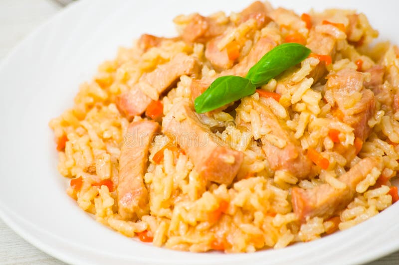 Rice with meat stock photo. Image of culinary, cooked - 31621074