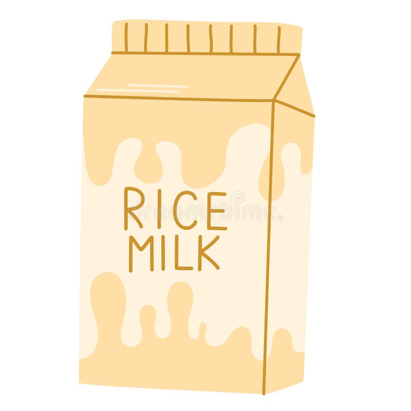 Rice Milk. Flat Cartoon Vector Illustration Stock Vector - Illustration ...