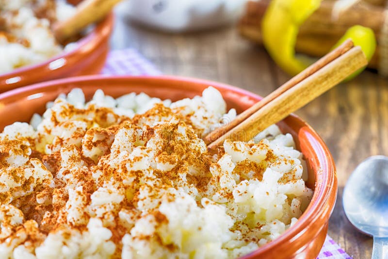 Rice with Milk Flavored with Lemon Stock Photo - Image of dessert ...