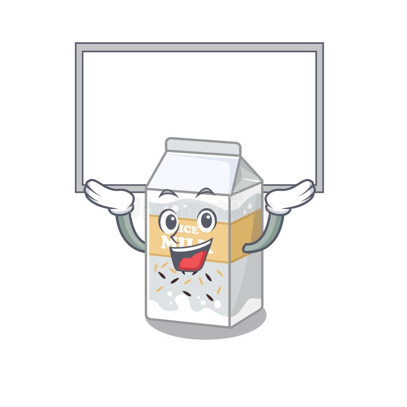 A Rice Milk Mascot Picture Raised Up Board Stock Vector - Illustration ...