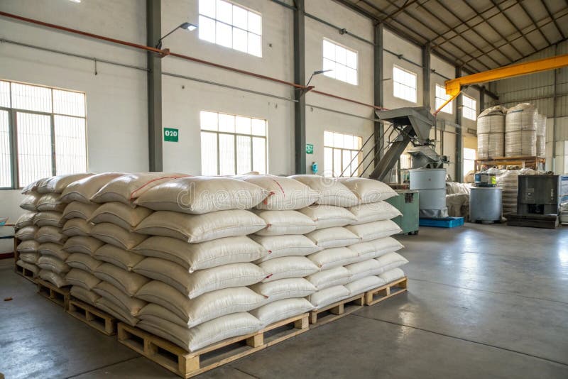 Rice Mill Warehouse â€ Large Bags of Rice in Thailand Stock ...