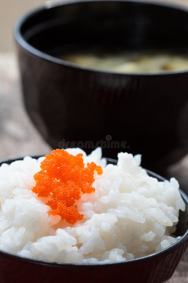 Rice and Miso soup stock photo. Image of traditional - 32921122