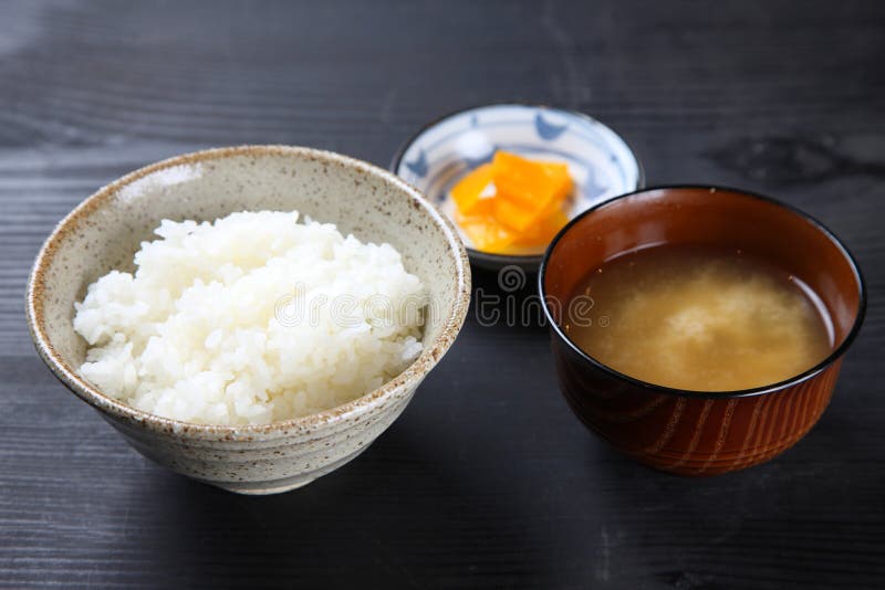 Rice and miso soup stock photo. Image of traditional - 85066290