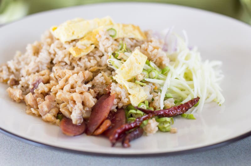 Rice Mixed with Shrimp Paste,Fried Rice with Shrimp Paste Stock Photo ...