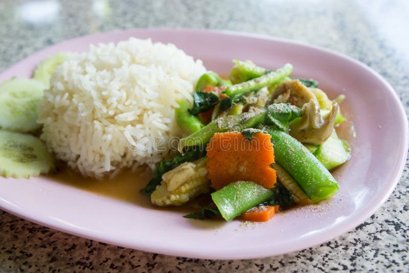 Rice with mixed vegetables stock photo. Image of healthy - 39049776