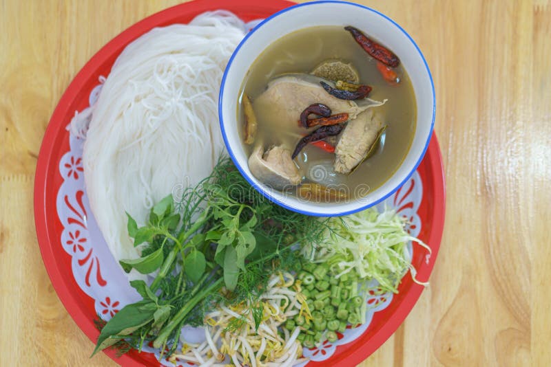 Rice Noodles in Fermented Fish & Catfish Curry Sauce with Vegetables ...