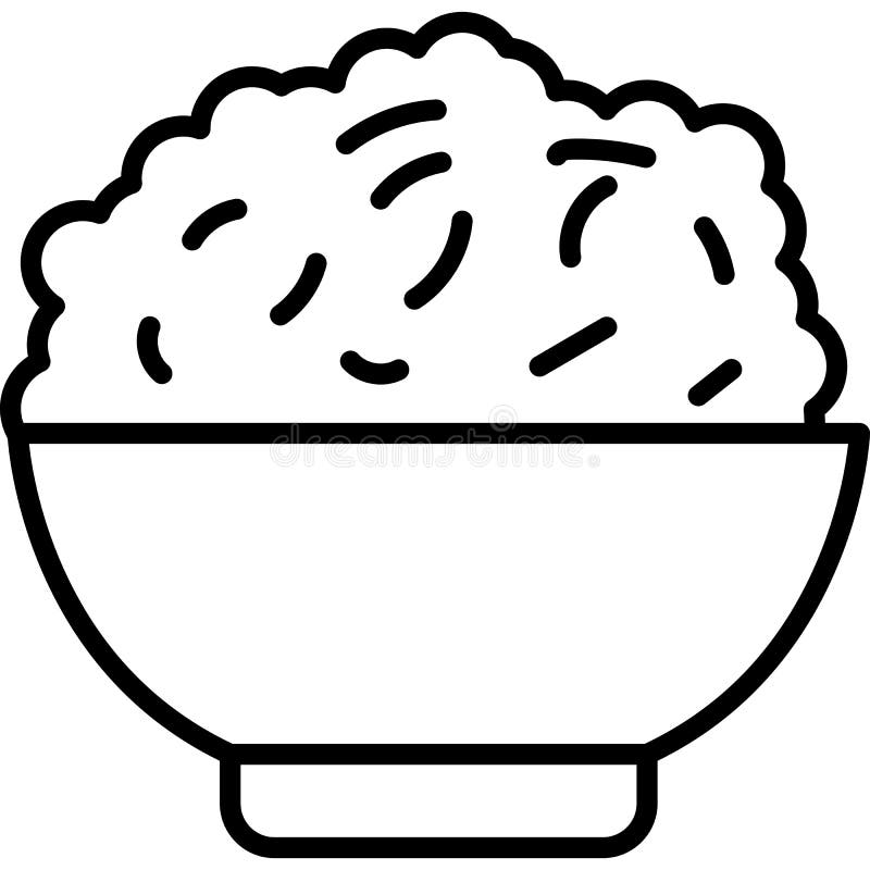 Rice Outline Vector Icon. Thin Line Black Rice Icon, Flat Vector Simple ...