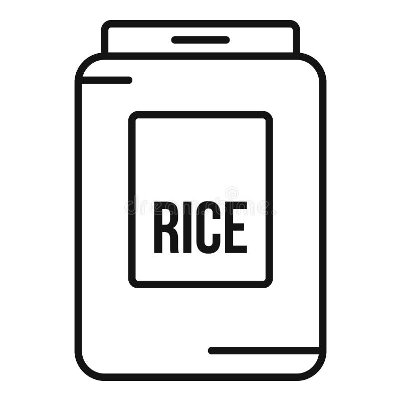 Rice Pack Icon, Outline Style Stock Vector - Illustration of ...