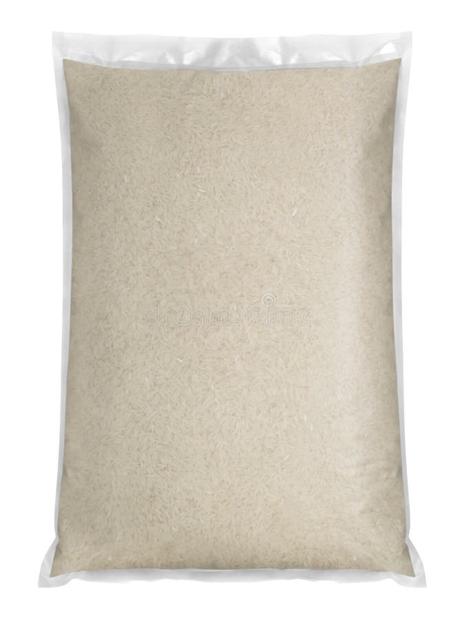 Rice Pack on White Background Stock Image - Image of freshness, healthy ...