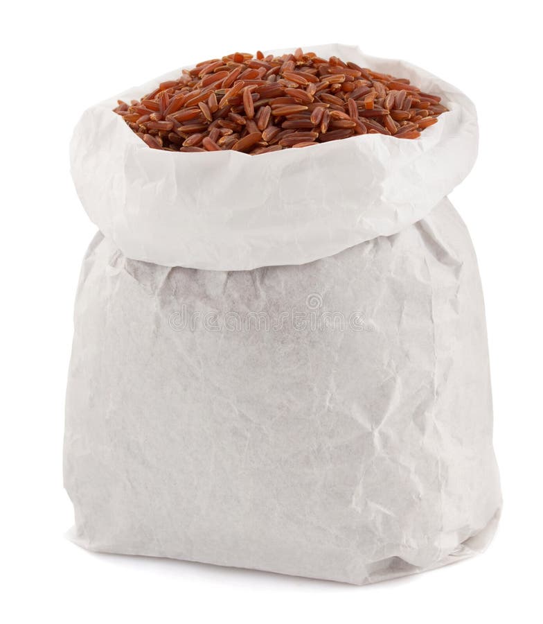 Rice in paper bag stock image. Image of pack, delicious - 44730109