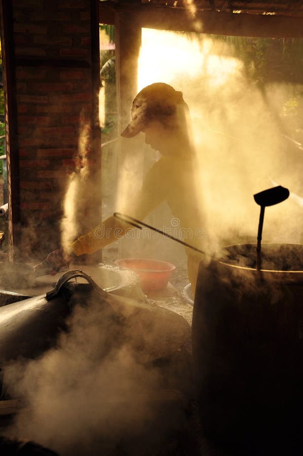 Man Cooking Rice Paste for Rice Noodles, Vietnam Editorial Stock Image ...