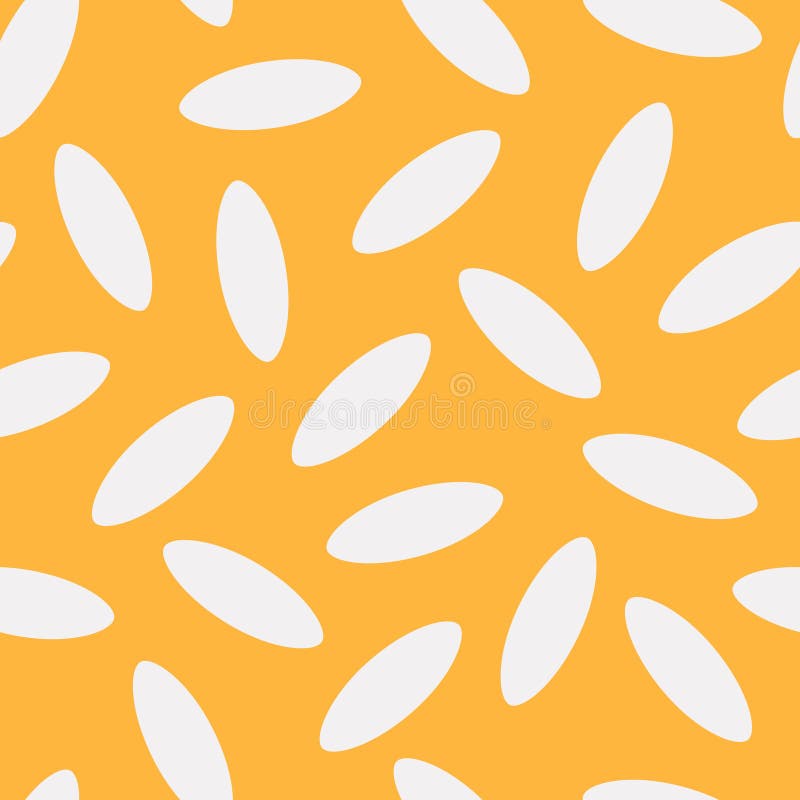 Seamless Modern Pattern with Elements of Rice Grains on a Yellow ...