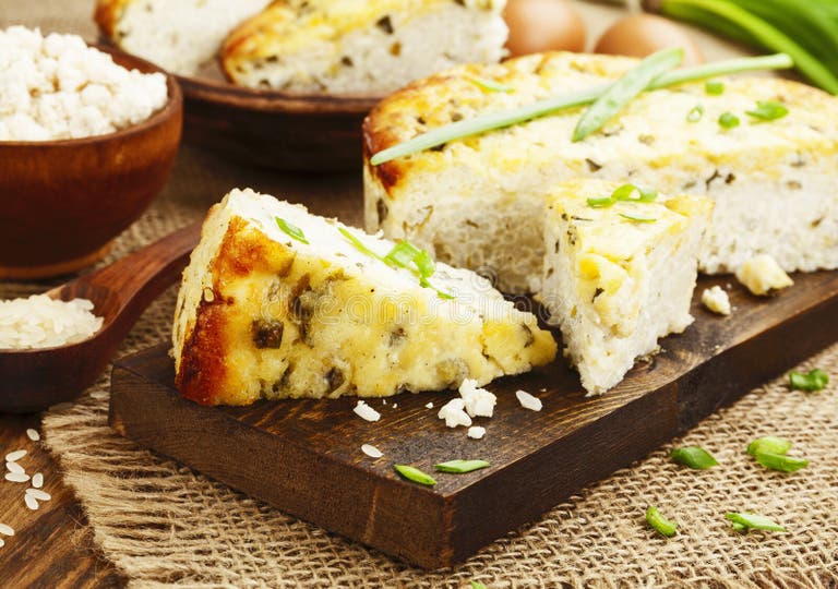 Rice Pie with Cottage Cheese Stock Image - Image of lunch, nutrition ...