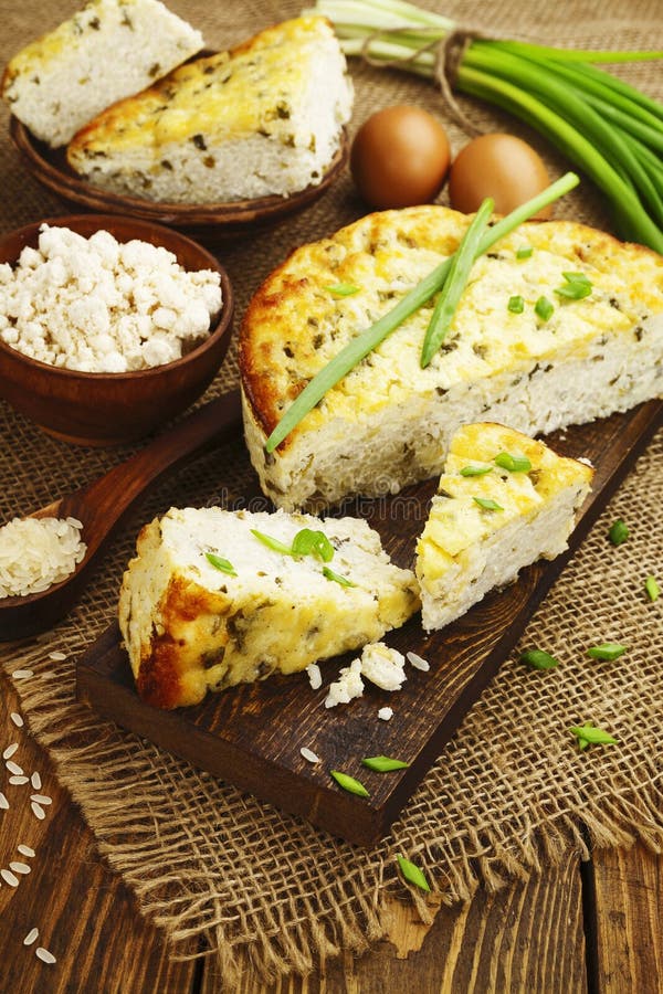 Rice Pie with Cottage Cheese Stock Image - Image of lunch, food: 72045603