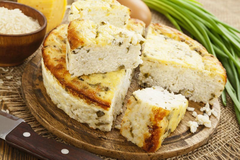 Rice Pie with Cottage Cheese Stock Photo - Image of pastry, organic ...