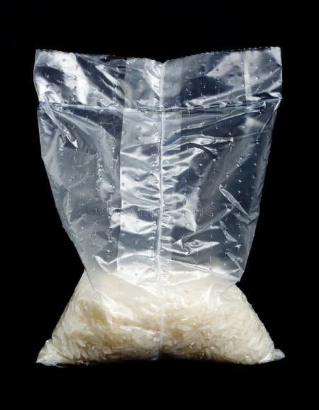 Rice in plastic bag. stock photo. Image of plastic, isolated - 6326864