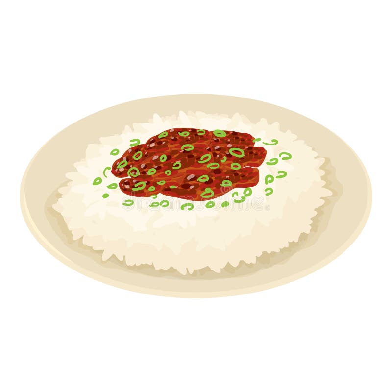 Rice in Plate, Japanese Dish Stock Vector - Illustration of design ...