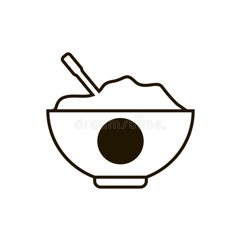 Rice Plate Icon on White Background. Eps 10 Flat Style. Stock Vector ...