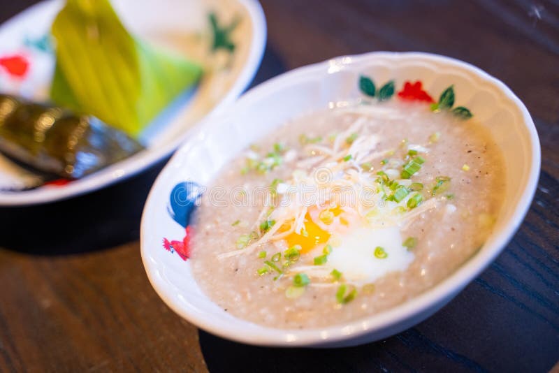 Rice Porridge with Soft-boiled Eggs Stock Image - Image of cuisine ...