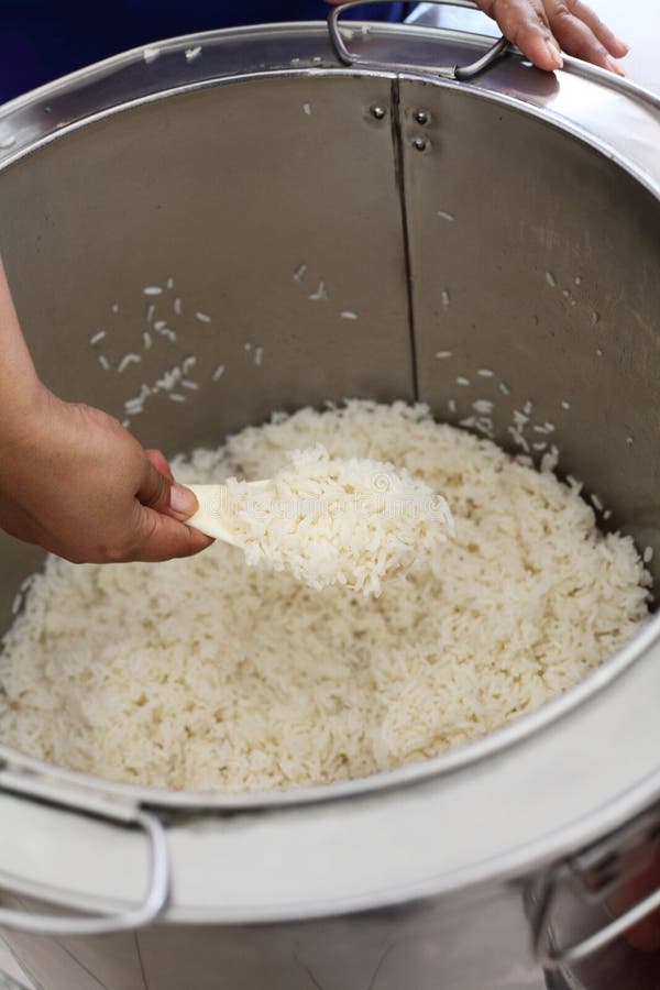 Rice in pot stock image. Image of dish, kitchen, close - 25016349