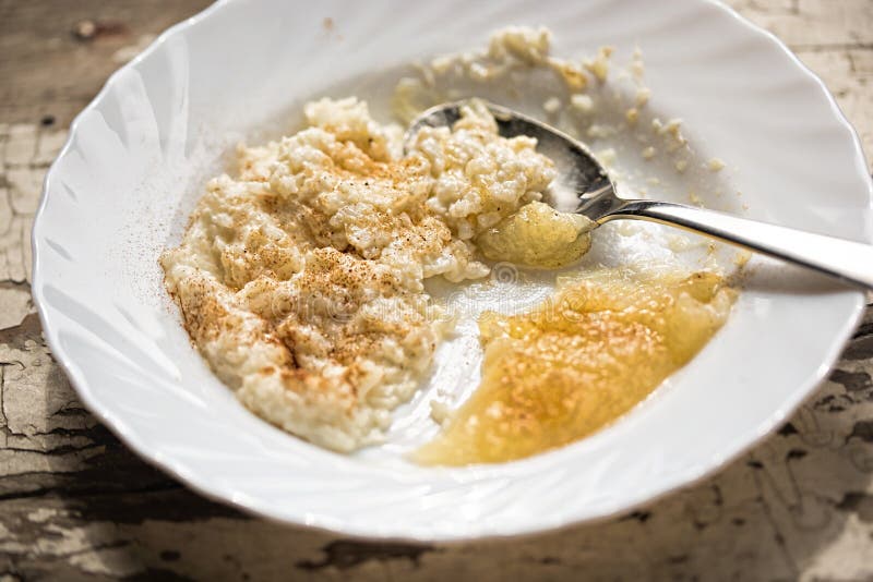 Rice Pudding with Apple Sauce Stock Photo - Image of apple, dish: 88502314